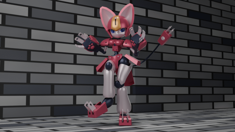 メダロットをblenderで作ってみたその18（ペッパーキャット）3Dモデル付き - SD Robbit工房